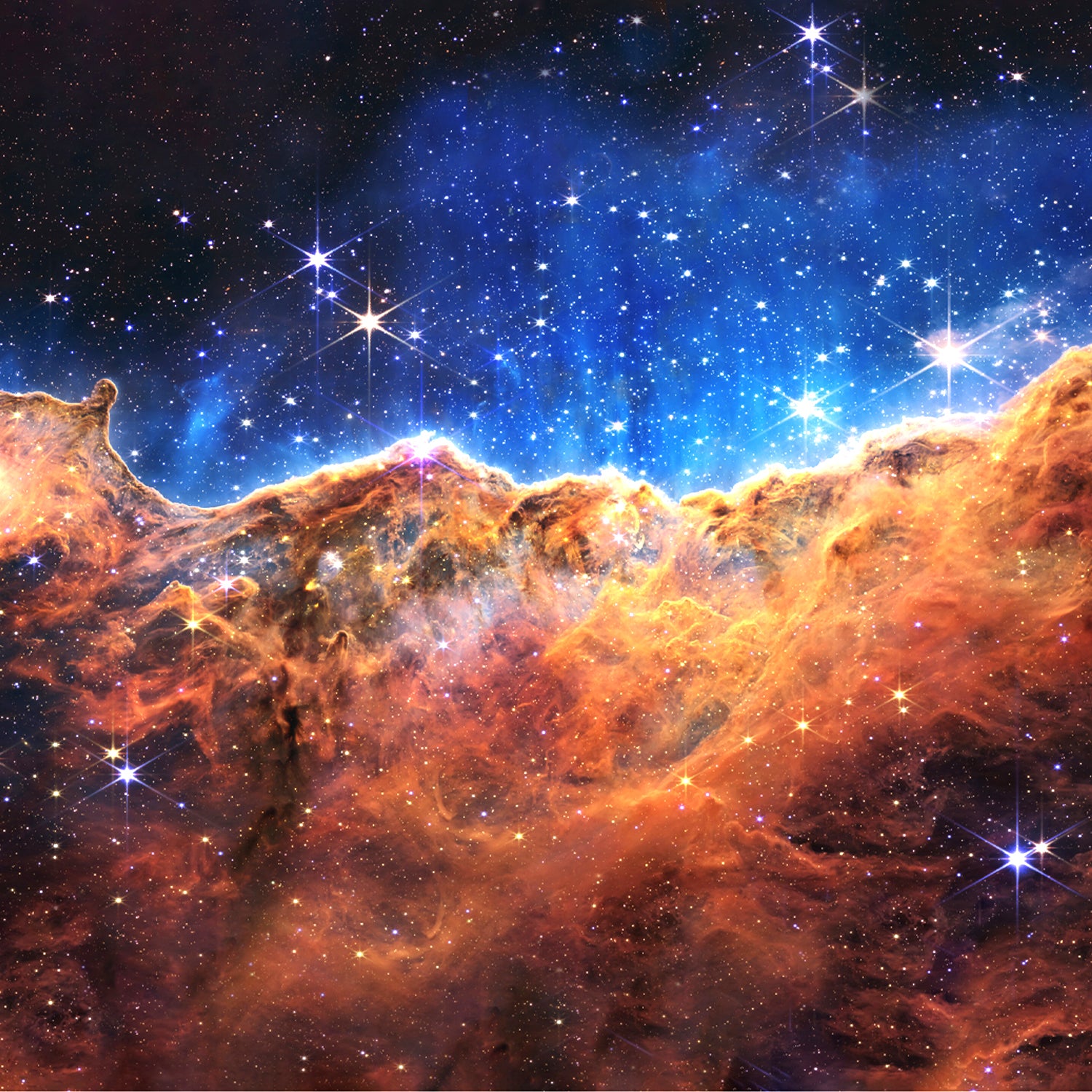 cotton - The Hidden Universe - Carina Nebula Fire And Ice PANEL fabric ...