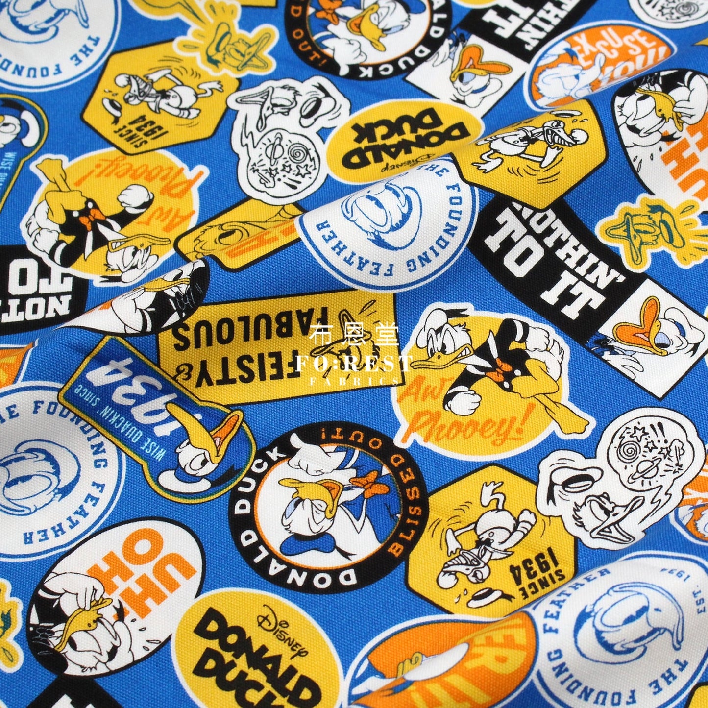 Oxford Donald Duck Fabric Blue Fo Rest Fabric 布恩堂